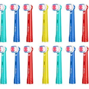 Milos Replacement Toothbrush Heads for Kids - Pack of 16 Oral B and Braun Compatible Replacements