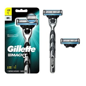 gillette mach3 mens razor with 1 handle and 2 razor blade refills