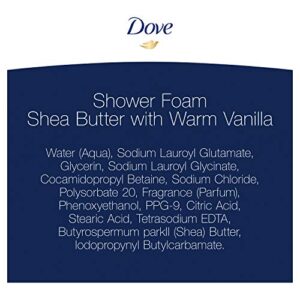 Dove Instant Foaming Body Wash with NutriumMoisture Technology Shea Butter with Warm Vanilla Effectively Washes Away Bacteria While Nourishing Your Skin 13.5 oz