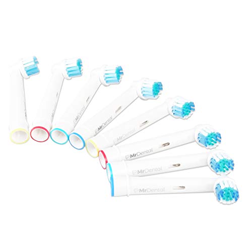 Mr. Dental Premium Oral-B Braun Compatible Replacement Toothbrush Heads 8 pack (2 year supply) for Superior Care, Soft Bristles.