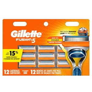 gillette fusion5 men’s razor blades, 12 blade refills