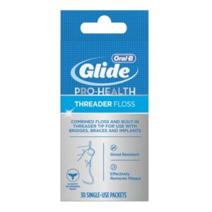 oral-b glide pro-health dental floss threaders for braces, 30 count