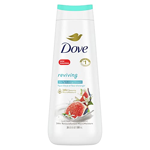 Dove Body Wash Reviving Blue Fig & Orange Blossom for Renewed, Healthy Looking Skin Gentle Skin Cleanser with 24hr Renewing MicroMoisture 20 oz