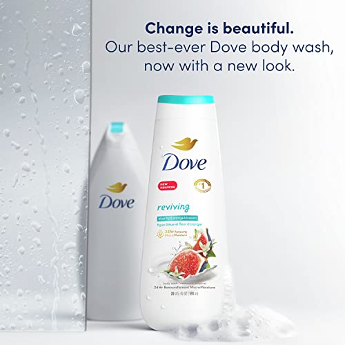 Dove Body Wash Reviving Blue Fig & Orange Blossom for Renewed, Healthy Looking Skin Gentle Skin Cleanser with 24hr Renewing MicroMoisture 20 oz