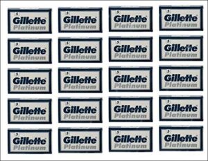 100 platinum blue double edge safety razor blades, 20 x 5