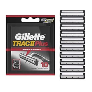 gillette trac ii plus mens razor blade refills, 10 count, delivers a clean, close shave