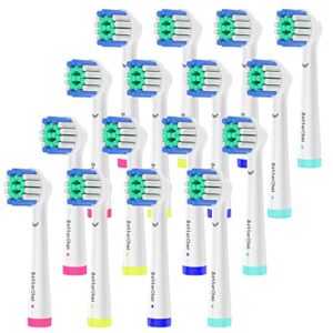 16 count replacement brush heads compatible with oral b braun electric toothbrush, deep and precise cleaning.