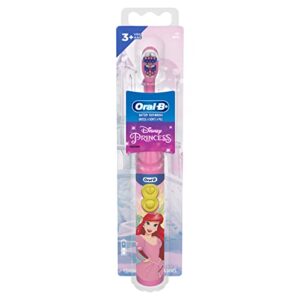 oral-b kid’s battery toothbrush featuring disney’s little mermaid, soft bristles, for kids 3+