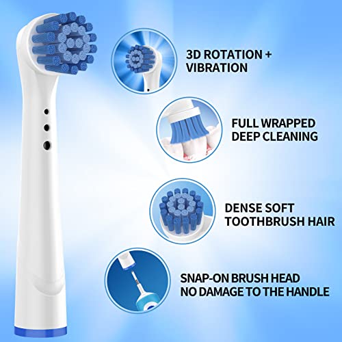 Sensitive Gum Care Electric Toothbrush Oral B Replacement Brush Heads, Toothbrush Heads Replacement Soft Bristle Brush Heads Compatible with Oral B, 8 Toothbrush Heads with 4 Oral b Brush Heads Cover