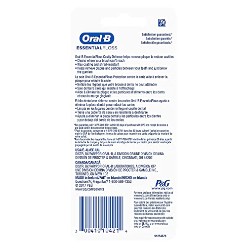 Oral-B Essential Floss, Waxed, Unflavored, 54 Yards (50 meters) - Pack of 2