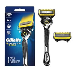 gillette proglide shield men’s 1 razor handle + 2 blade refills