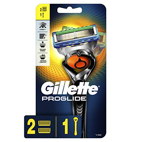 Gillette ProGlide Razors for Men, 1 Gillette Razor, 2 Razor Blade Refills