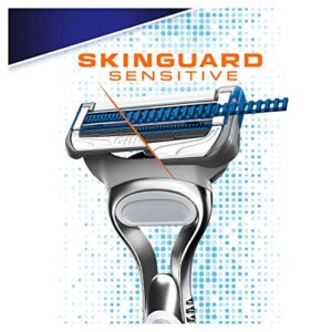 Gillette SkinGuard Sensitive Razor Blades Men, Pack of 8 Razor Blade Refills with Precision Trimmer, Fits Fusion Handles