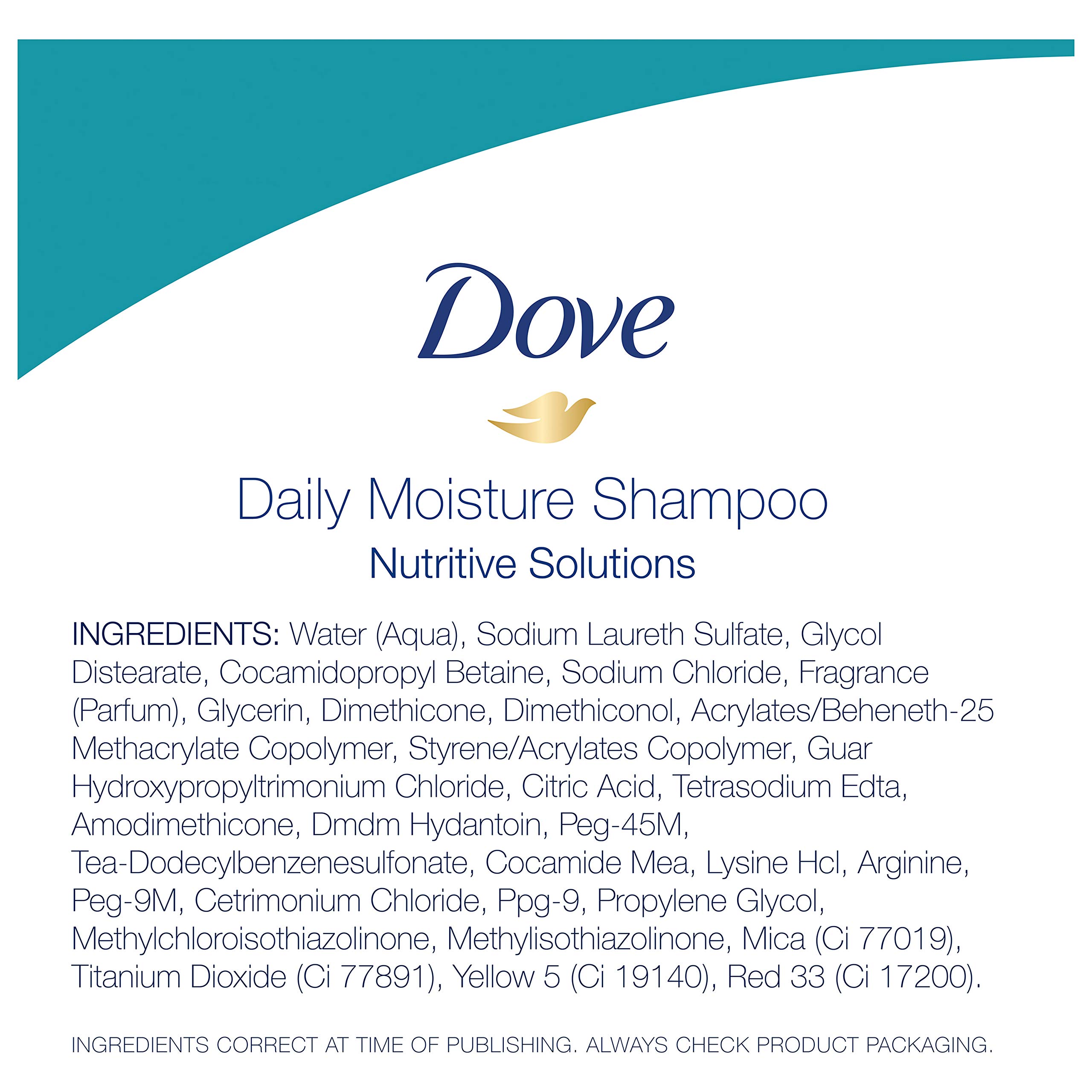 Dove Nutritive Solutions Moisturizing Shampoo for Normal to Dry Hair Daily Moisture with Pro-Moisture Complex for Manageable and Silky Hair, 12 FL Oz (Pack of 4)