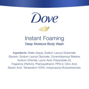 Dove Instant Foaming Body Wash for Soft, Smooth Skin Deep Moisture Cleanser That Effectively Washes Away Bacteria While Nourishing Your Skin,13.5 oz (Pack of 2)