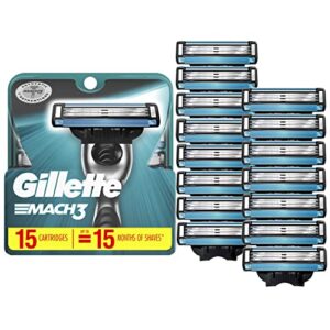 gillette mach3 mens razor blade refills, 15 count