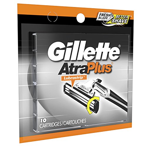 Gillette AltraPlus Mens Razor Blade Refills, 10 Count, Lubra-Soft Strip for Smoothness and Comfort