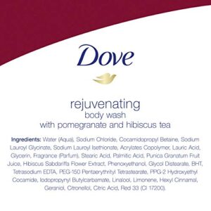 Dove Body Wash for Softer, Smoother Skin After Just One Use Rejuvenating Pomegranate and Hibiscus Tea Effectively Washes Away Bacteria While Nourishing Your Skin, 22 Fl Ounce (Pack of 4)