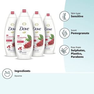 Dove Body Wash for Softer, Smoother Skin After Just One Use Rejuvenating Pomegranate and Hibiscus Tea Effectively Washes Away Bacteria While Nourishing Your Skin, 22 Fl Ounce (Pack of 4)