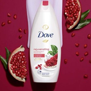 Dove Body Wash for Softer, Smoother Skin After Just One Use Rejuvenating Pomegranate and Hibiscus Tea Effectively Washes Away Bacteria While Nourishing Your Skin, 22 Fl Ounce (Pack of 4)