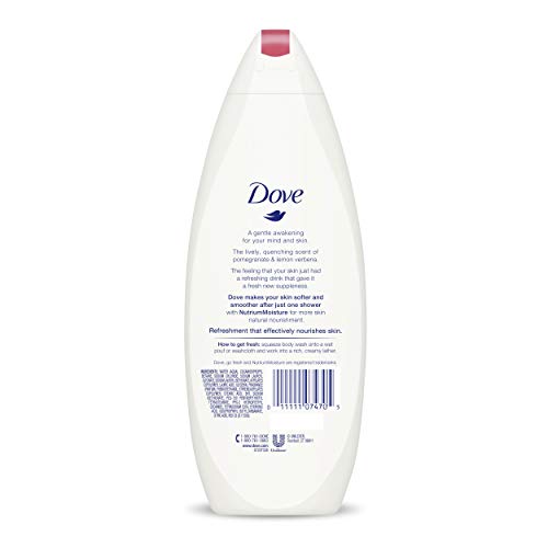 Dove Body Wash for Softer, Smoother Skin After Just One Use Rejuvenating Pomegranate and Hibiscus Tea Effectively Washes Away Bacteria While Nourishing Your Skin, 22 Fl Ounce (Pack of 4)