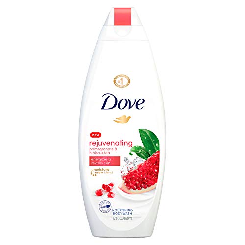 Dove Body Wash for Softer, Smoother Skin After Just One Use Rejuvenating Pomegranate and Hibiscus Tea Effectively Washes Away Bacteria While Nourishing Your Skin, 22 Fl Ounce (Pack of 4)