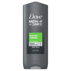 dove men+care body wash and face wash for fresh, healthy-feeling skin extra fresh cleanser that effectively washes away bacteria while nourishing your skin 13.5 oz