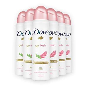 dove deodorant go fresh pomegranate & lemon verbena scent antiperspirant 150ml can (6 cans)