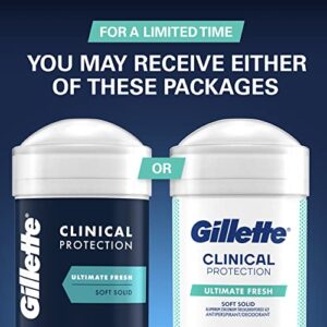 Gillette Men’s Clinical Strength Antiperspirant and Deodorant, 72-Hour Sweat Protection, Ultimate Fresh Soft Solid, #1 Clinical Brand For Men, 1.7 oz (Pack of 3)