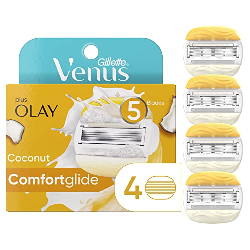 Gillette Venus ComfortGlide Womens Razor Blade Refills, 4 Count, Infused with Olay Coconut Scent