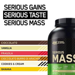 Optimum Nutrition Serious Mass Weight Gainer Protein Powder, Vitamin C, Zinc and Vitamin D for Immune Support, Vanilla, 6 Pound (Packaging May Vary)