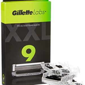 Gillette Labs Razor Blades Men, Pack of 9 Razor Blade Refills, Compatible with GilletteLabs with Exfoliating Bar and Heated Razor