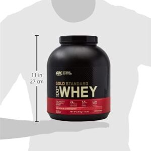 Optimum Nutrition Gold Standard 100% Whey Protein Powder, Delicious Strawberry, 5 Pound (Packaging May Vary)