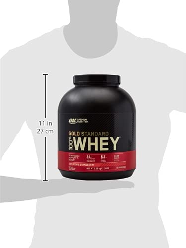 Optimum Nutrition Gold Standard 100% Whey Protein Powder, Delicious Strawberry, 5 Pound (Packaging May Vary)