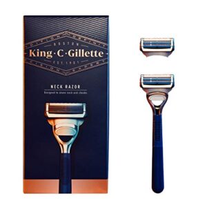 king c. gillette neck razor, handle plus 2 blade refills