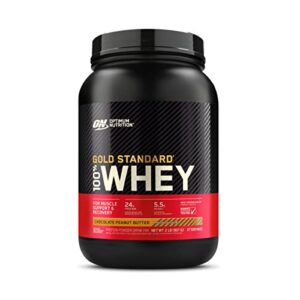 optimum nutrition gold standard 100% whey protein powder, chocolate peanut butter, 2 pound (packaging may vary)