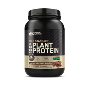 Optimum Nutrition Gold Standard 100% Plant Based Protein Powder, Gluten Free, Vegan Protein for Muscle Support and Recovery with Amino Acids - Rich Chocolate Fudge, 20 Servings