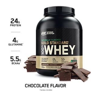 Optimum Nutrition Gold Standard 100% Whey Protein Powder, Naturally Flavored Chocolate, 4.8 Pound (Packaging May Vary)