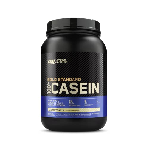 Optimum Nutrition Gold Standard 100% Micellar Casein Protein Powder, Slow Digesting, Helps Keep You Full, Overnight Muscle Recovery, Creamy Vanilla, 2 Pound (Packaging May Vary)