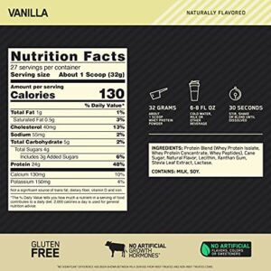 Optimum Nutrition Gold Standard 100% Whey Protein Powder, Naturally Flavored Vanilla, 1.9 Pound (Packaging May Vary)