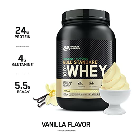 Optimum Nutrition Gold Standard 100% Whey Protein Powder, Naturally Flavored Vanilla, 1.9 Pound (Packaging May Vary)