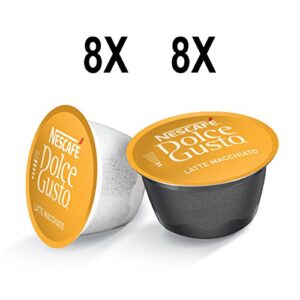 Nescafe Dolce Gusto Coffee Pods, Latte Macchiato, 16 capsules, Pack of 3