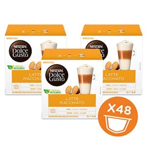 Nescafe Dolce Gusto Coffee Pods, Latte Macchiato, 16 capsules, Pack of 3