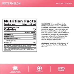 Optimum Nutrition Amino Energy Drink + Electrolytes for Hydration - Sugar Free, Amino Acids, BCAA, Keto Friendly, Sparkling Drink - Watermelon, 12 Fl Oz (Pack of 12) - Packaging May Vary