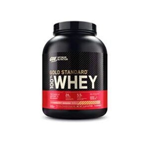 Optimum Nutrition Gold Standard 100% Whey Protein Powder, Strawberry Banana, 5 Pound (Packaging May Vary)