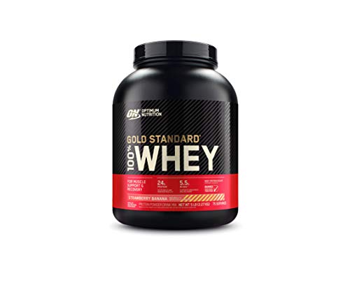 Optimum Nutrition Gold Standard 100% Whey Protein Powder, Strawberry Banana, 5 Pound (Packaging May Vary)