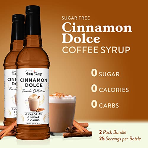 Jordan's Skinny Syrups, Cinnamon Dolce Coffee Syrup, Sugar Free, 25.4 Ounces (Pack of 2), Zero Calorie Drink Flavoring & Mixes