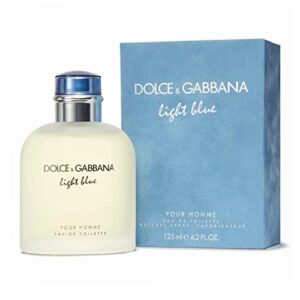 dolce & gabbana eau de toilettes spray, light blue, 4.2 fl oz for men or/and pour homme