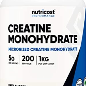 Nutricost Creatine Monohydrate Micronized Powder (1 KG) - Pure Creatine Monohydrate