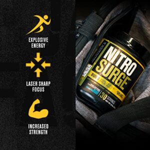 Nitrosurge Build Pre Workout with Creatine for Muscle Building - Con Cret Creatine Pre Workout Powder & elevATP for Intense Energy, Powerful Pumps, & Endless Endurance - 30 Servings, Cherry Limeade